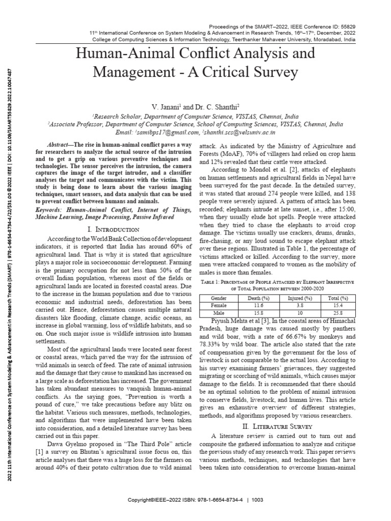 Human-Animal Conflict Management Survey | PDF | Internet Of Things ...