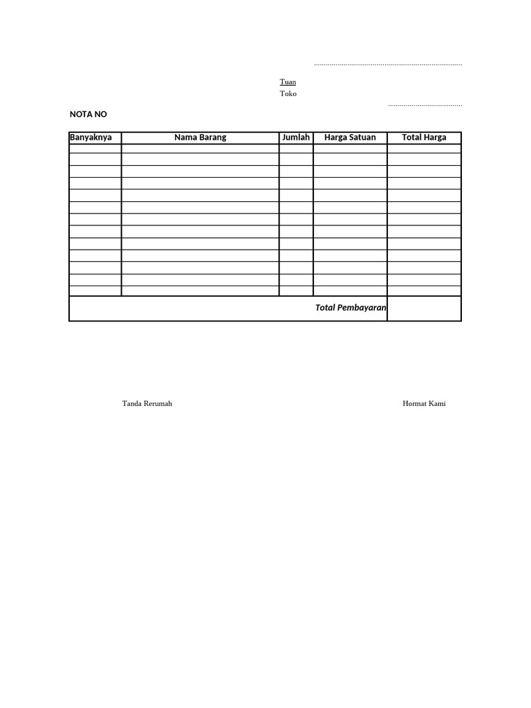 Nota Pembelian | PDF