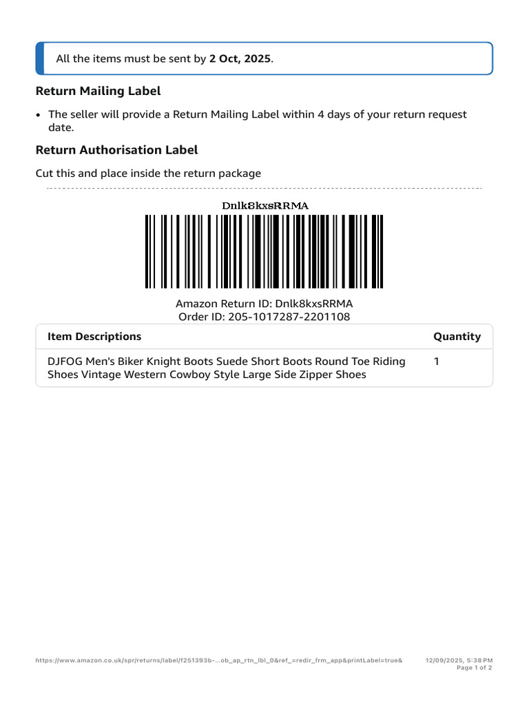 Online Return Center | PDF