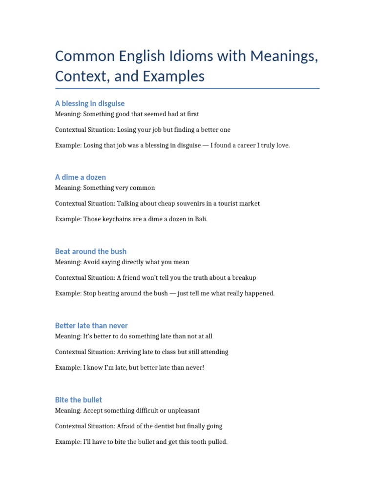 Common English Idioms Explained | PDF