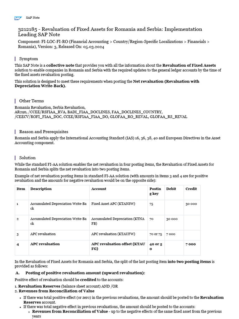 Romania Revaluation Split Entry Note | PDF | Debits And Credits ...