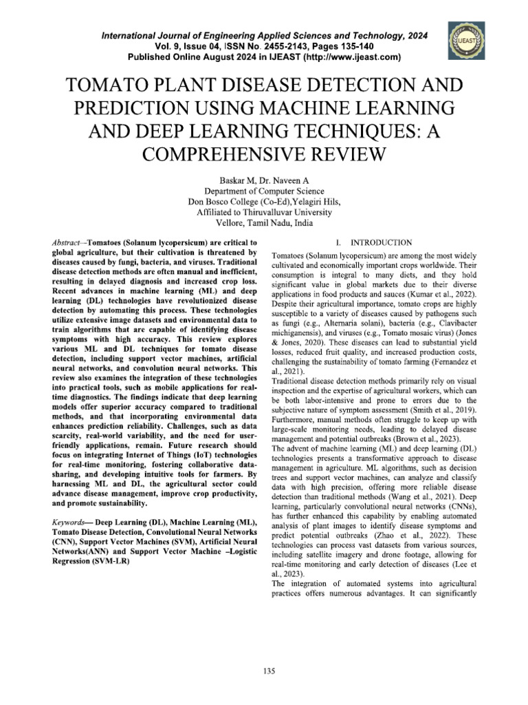 Tomato Plant Disease Detection | PDF