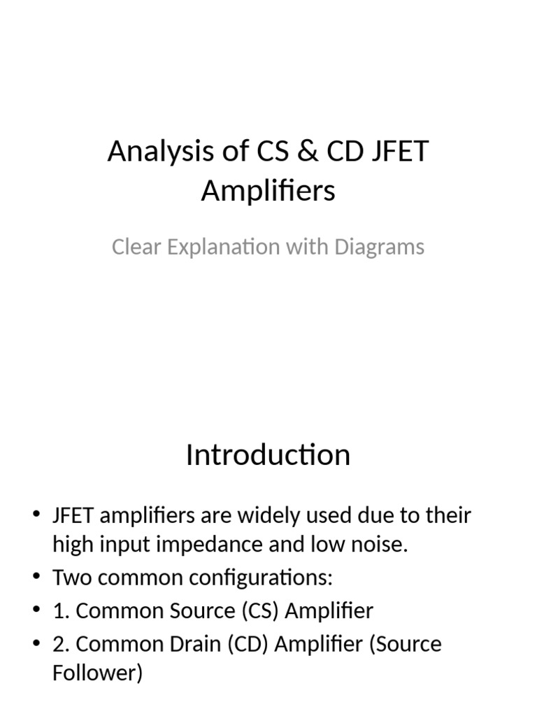 CS CD JFET Amplifiers | PDF