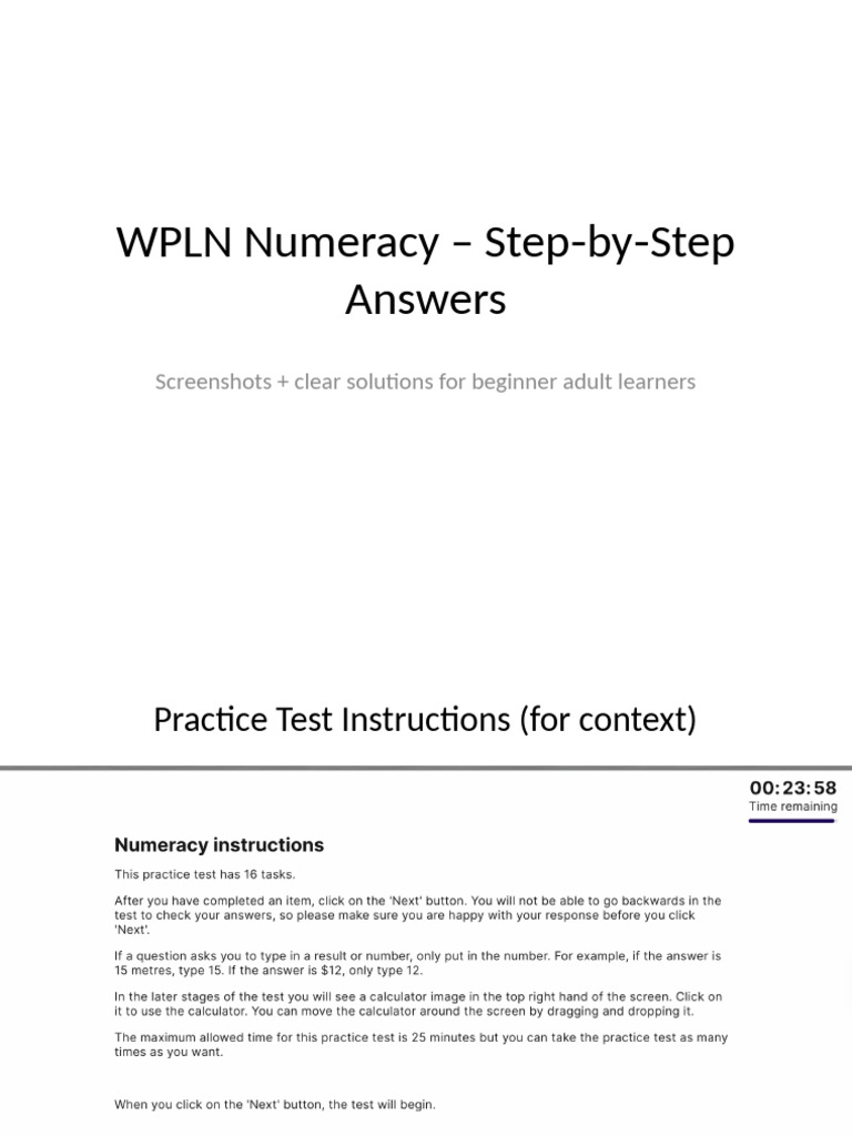 WPLN Numeracy Practice Questions Guide | PDF | Area | Euclidean Geometry