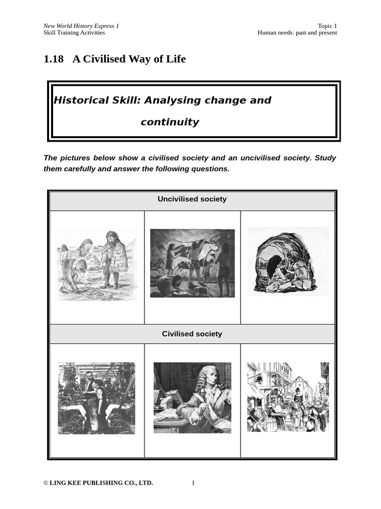 A Civilised Way of Life (Historical Skill - Analysing Change and ...