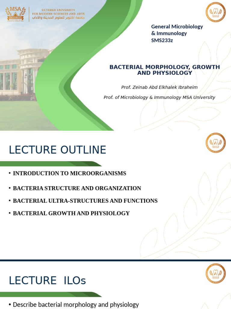 LECTURE 1 Bacterial Morphology, Grwoth and Physiology | PDF | Bacteria ...