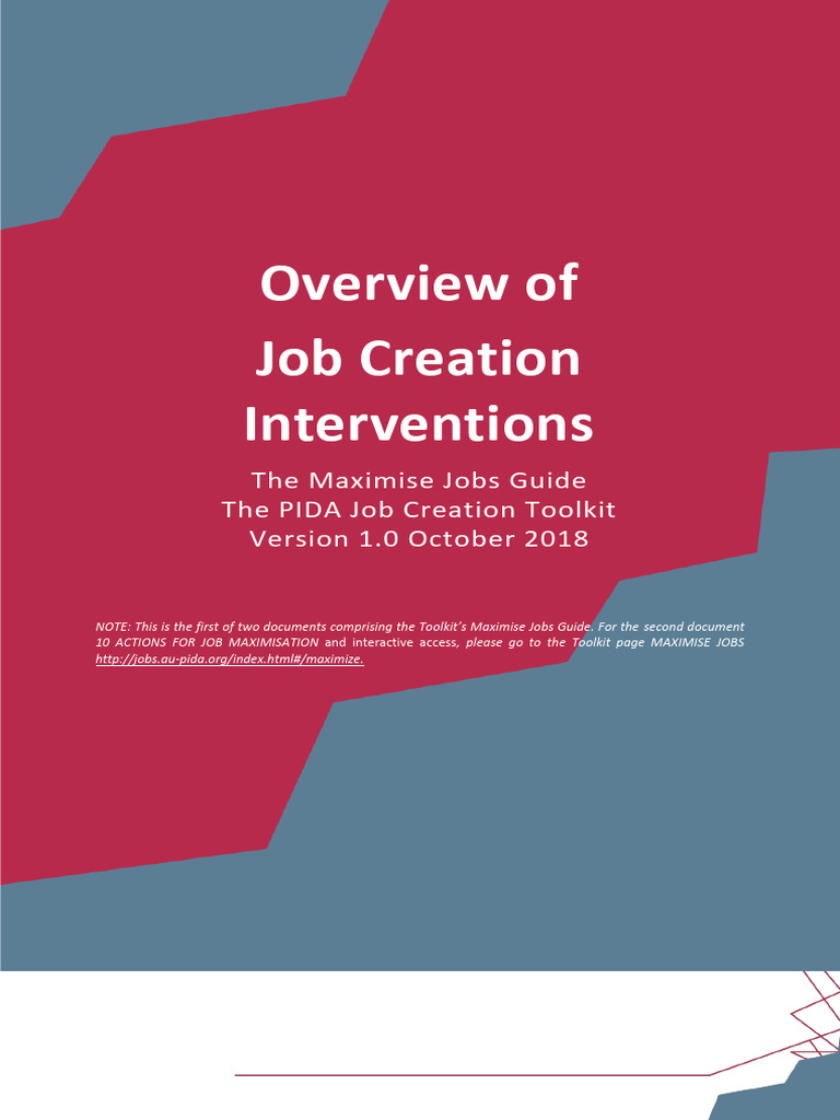 Job Creation Interventions in Africa | PDF | Infrastructure | Employment