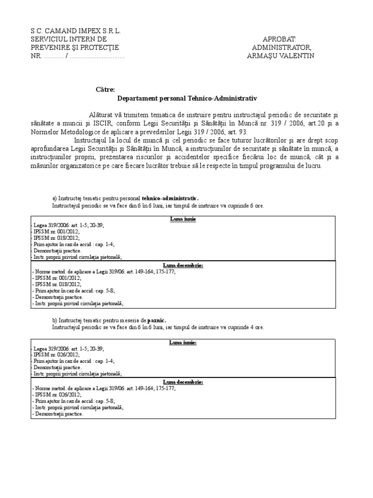 tematica instruire tesa