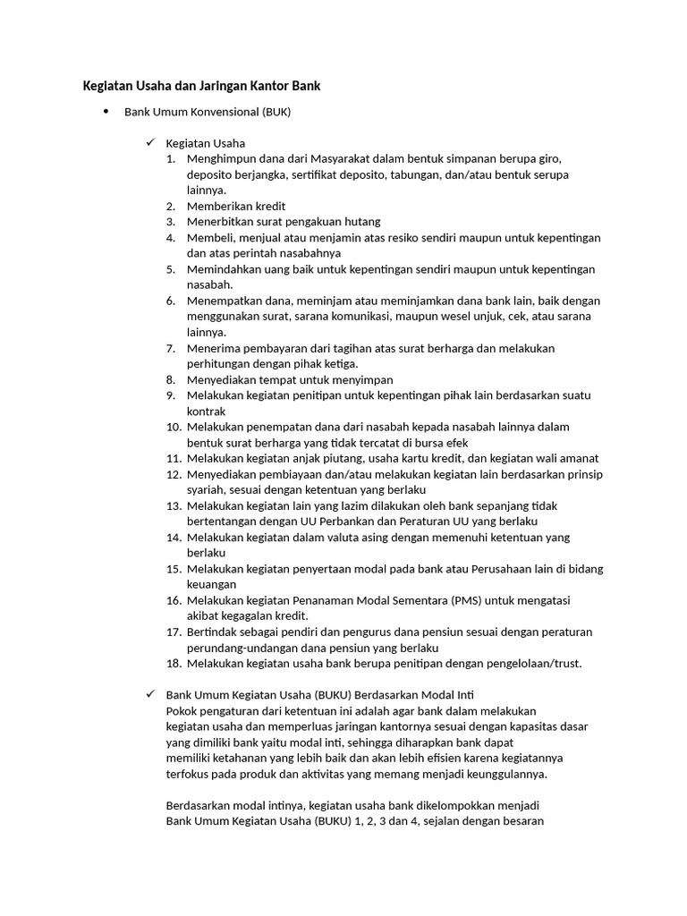 Kegiatan Usaha Dan Jaringan Kantor Bank | PDF