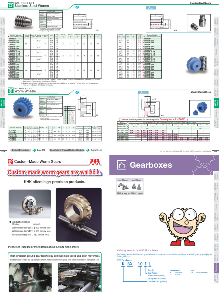 KHK Gears Catalogue 10 | PDF | Gear | Mechanical Engineering