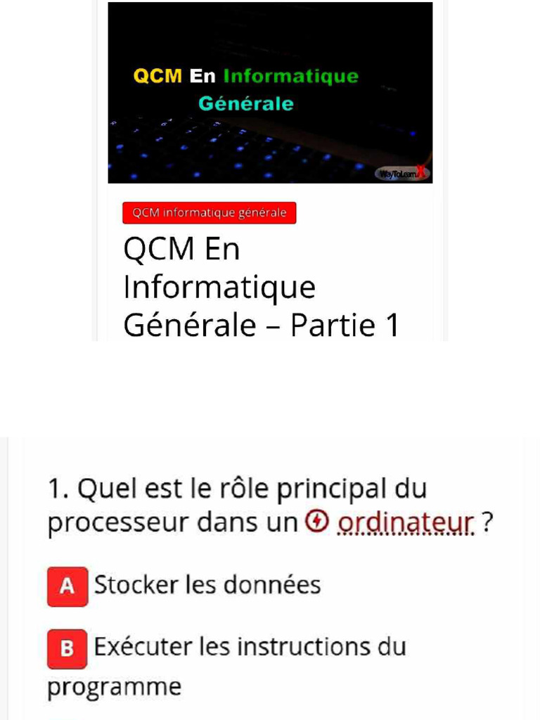 Qcm Ato.i.info.g Partie 1 | PDF