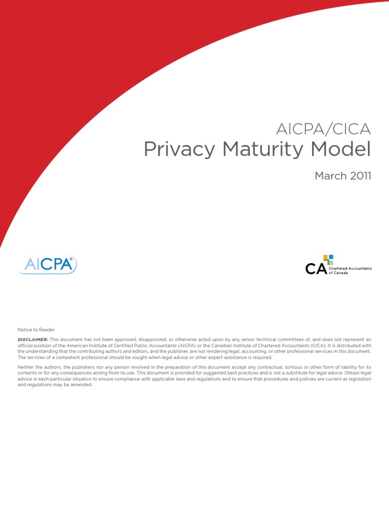 10-229 AICPA CICA Privacy Maturity Model Finale Book | PDF | Privacy ...