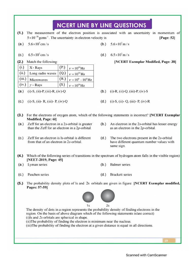 Cbse Class11 Unit 2 One Mark Line by Line Ncert Self Check | PDF