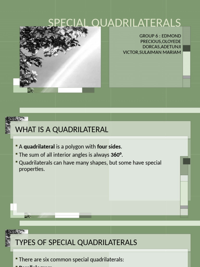 Special Quadrilaterals and Their Properties | PDF