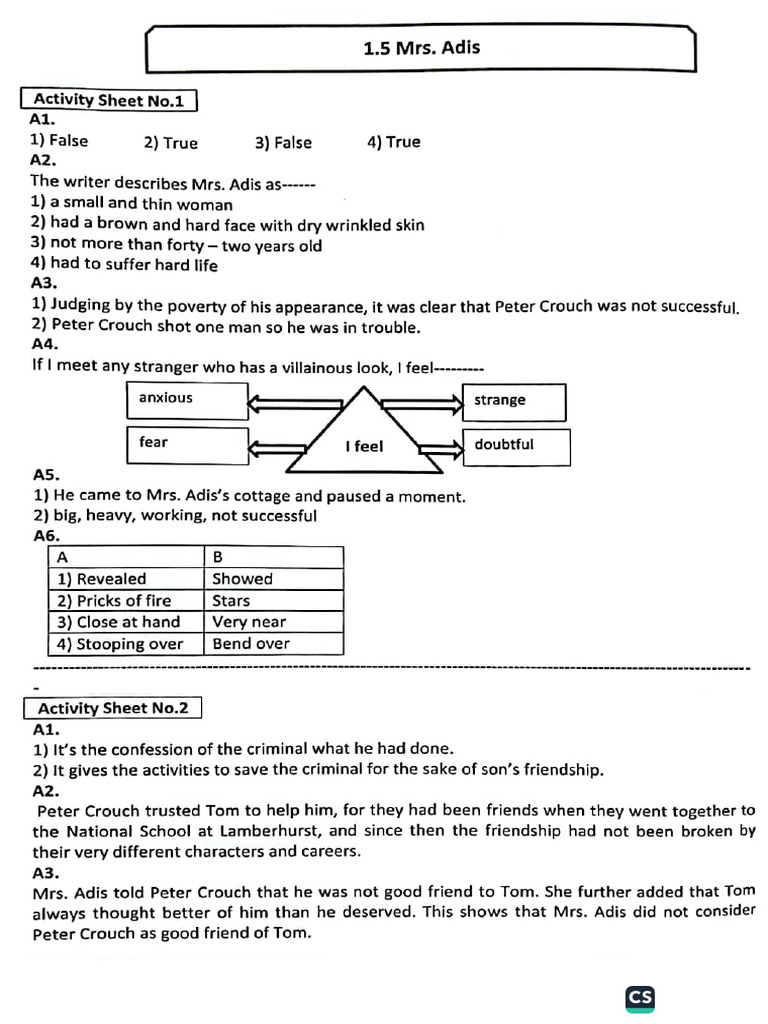 Mrs. Adis - Answers | PDF