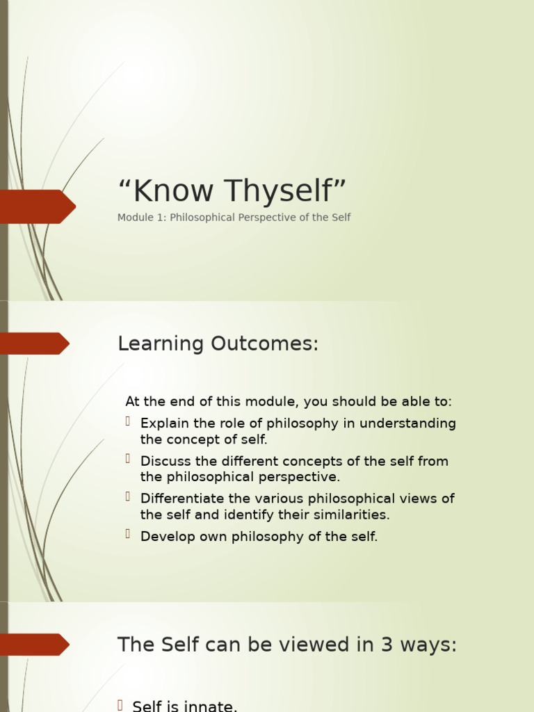 Canvas Module 1 Powerpoint | PDF | Philosophy Of Self | Soul