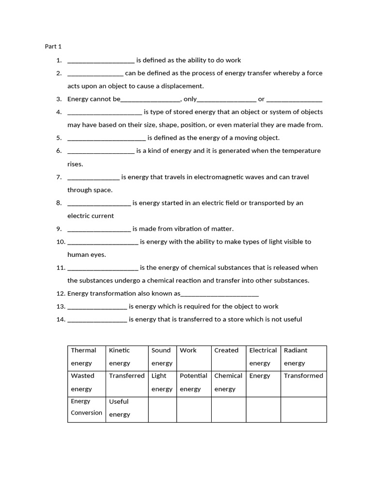 Science 4th Grade Energy and Light | PDF