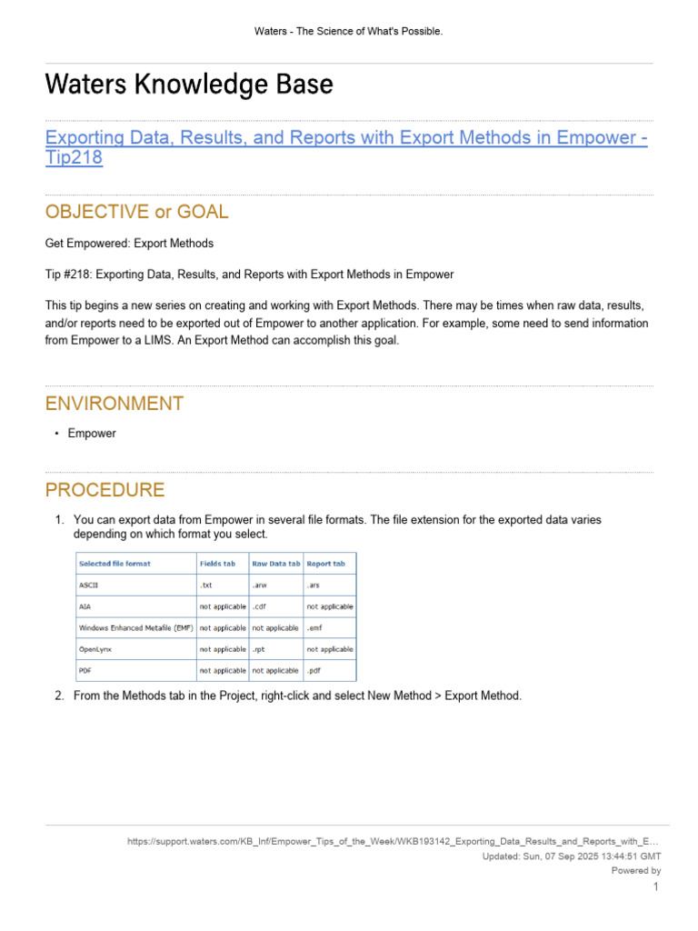 Export Methods in Empower: A Guide | PDF | Computer File | Computing ...
