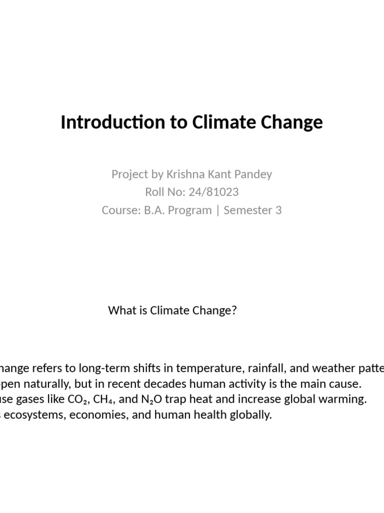 Understanding Climate Change Causes & Impacts | PDF | Climate Change ...