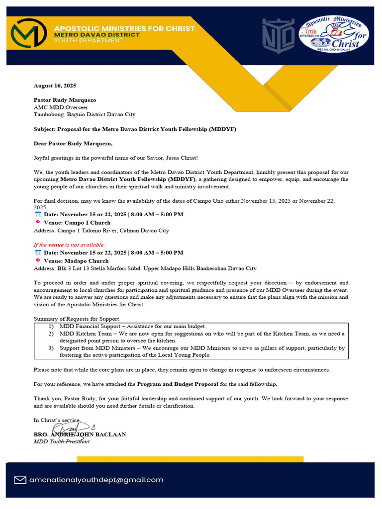 Proposal Letter - Mddyf | PDF