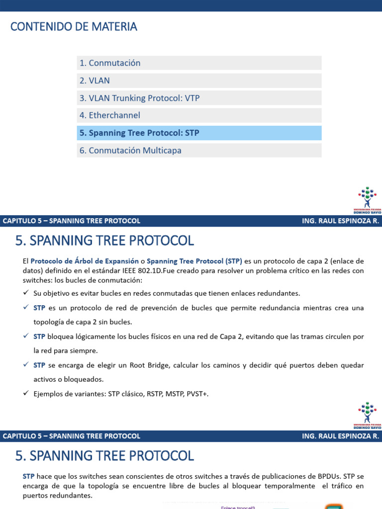Capitulo 5 - Spanning Tree Protocol | PDF | Redes | Protocolos de comunicaciones