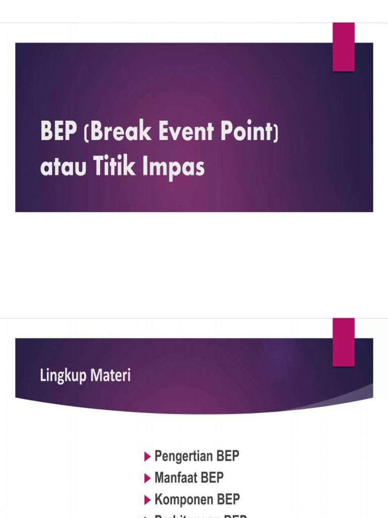 BEP (Break Even Point) | PDF