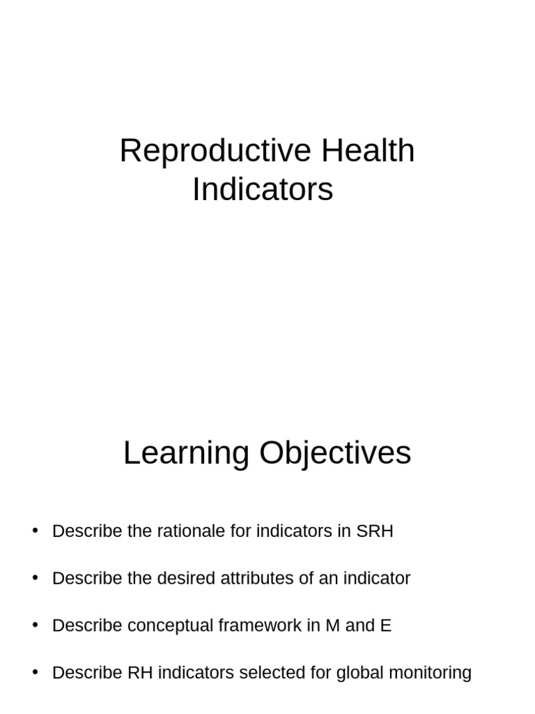 Key Reproductive Health Indicators | PDF | Maternal Death | Pregnancy