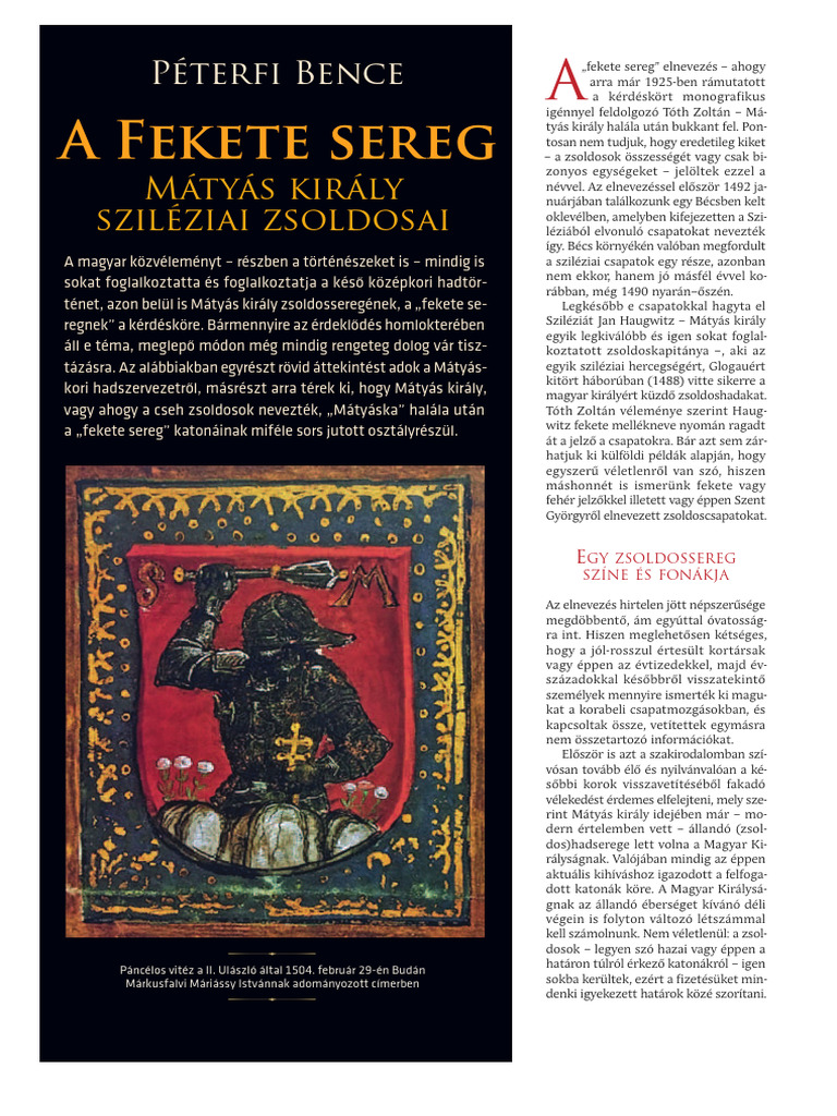 A Fekete Sereg: Mátyás Király Sziléziai Zsoldosai | PDF