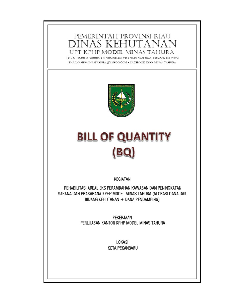 Perluasan Kantor KPHP Minas Tahura | PDF