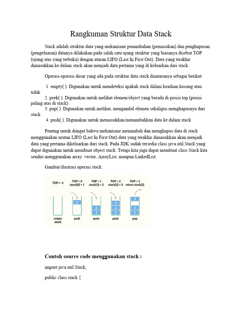 Rangkuman Struktur Data Stack | PDF