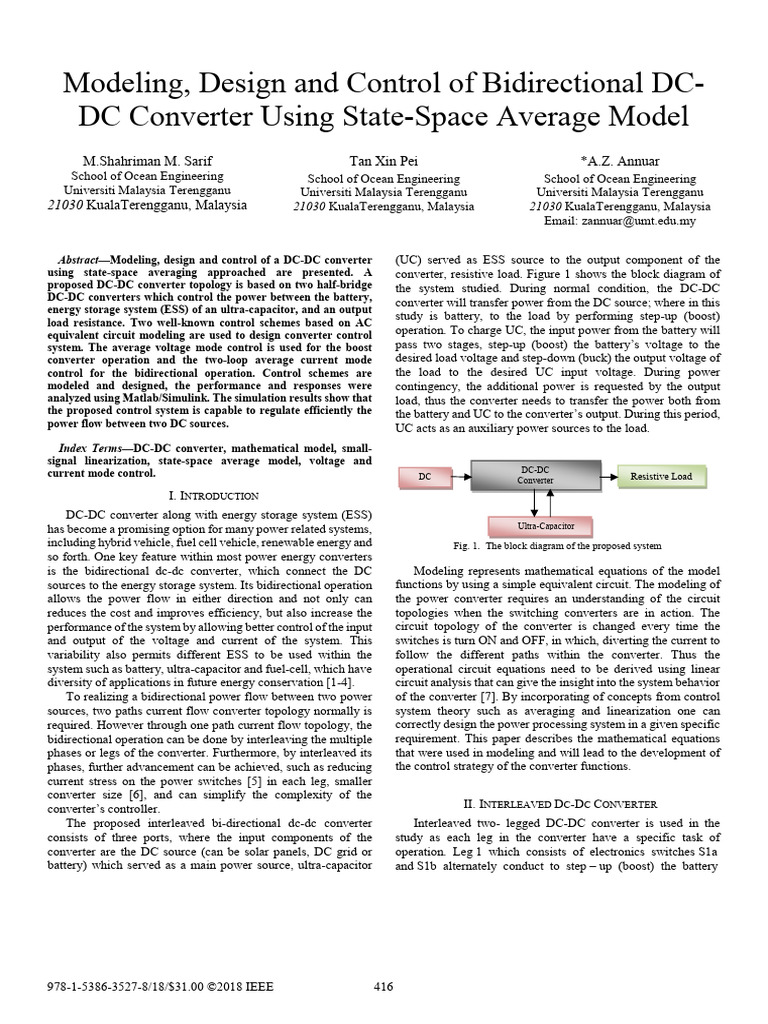 Modeling Design and Control of Bidirectional DC-DC Converter Using ...