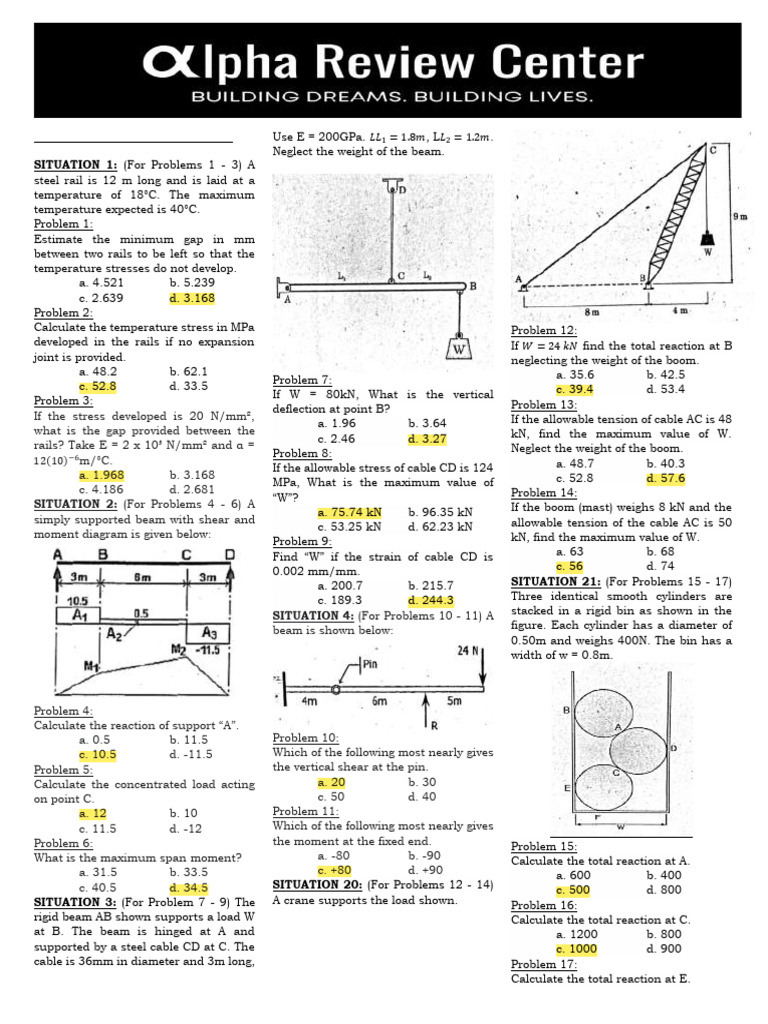 Structural Engineering Quiz 7 Problems | PDF | Gear | Beam (Structure)