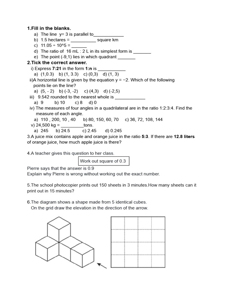 Grade 5 Patterns and Symmetry Worksheets | PDF | Area | Function ...