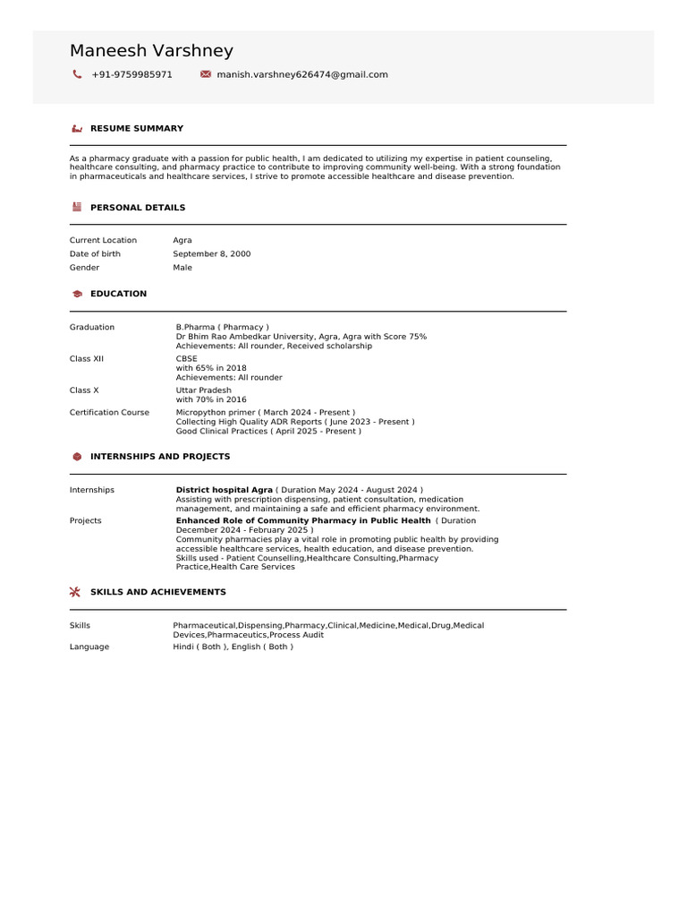 Resume Maneesh Varsh Ney | PDF