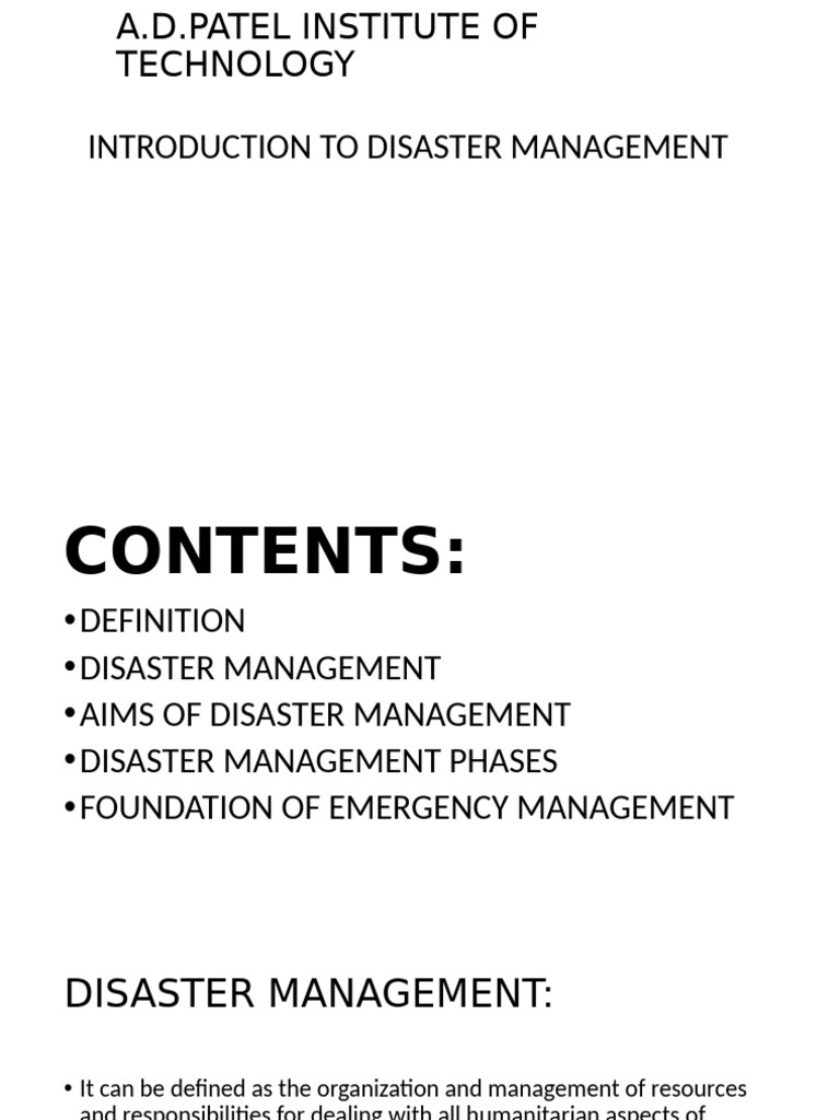 Introduction To Disaster Management | PDF | Emergency Management | Hazards