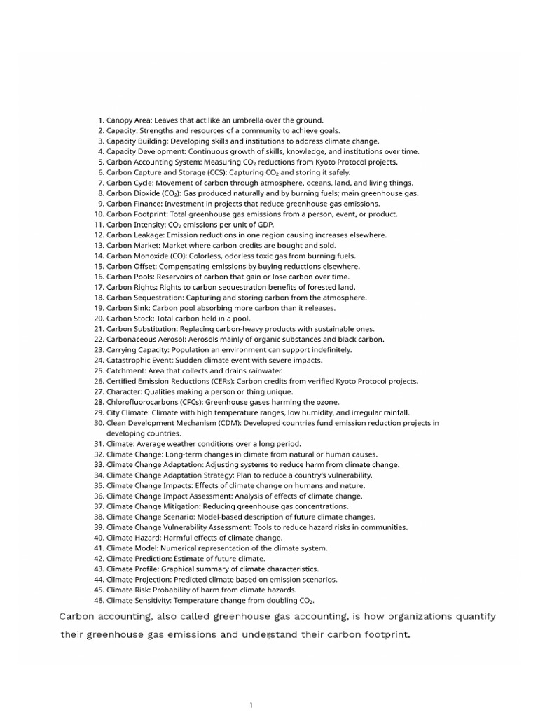 Climate Glossary 2marks | PDF