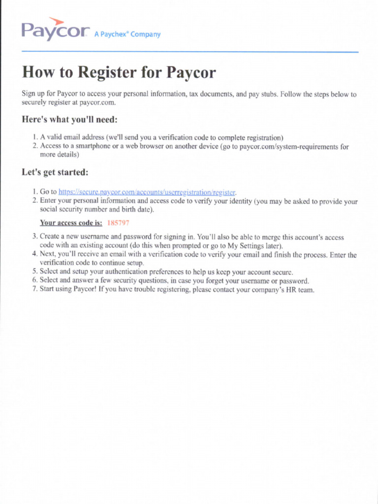 Paycor Login Instructions | PDF