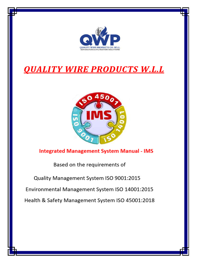 Quality Wire Ims Manual | PDF | Audit | Risk