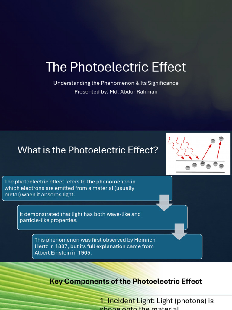 The Photoelectric Effect | PDF | Photoelectric Effect | Electron