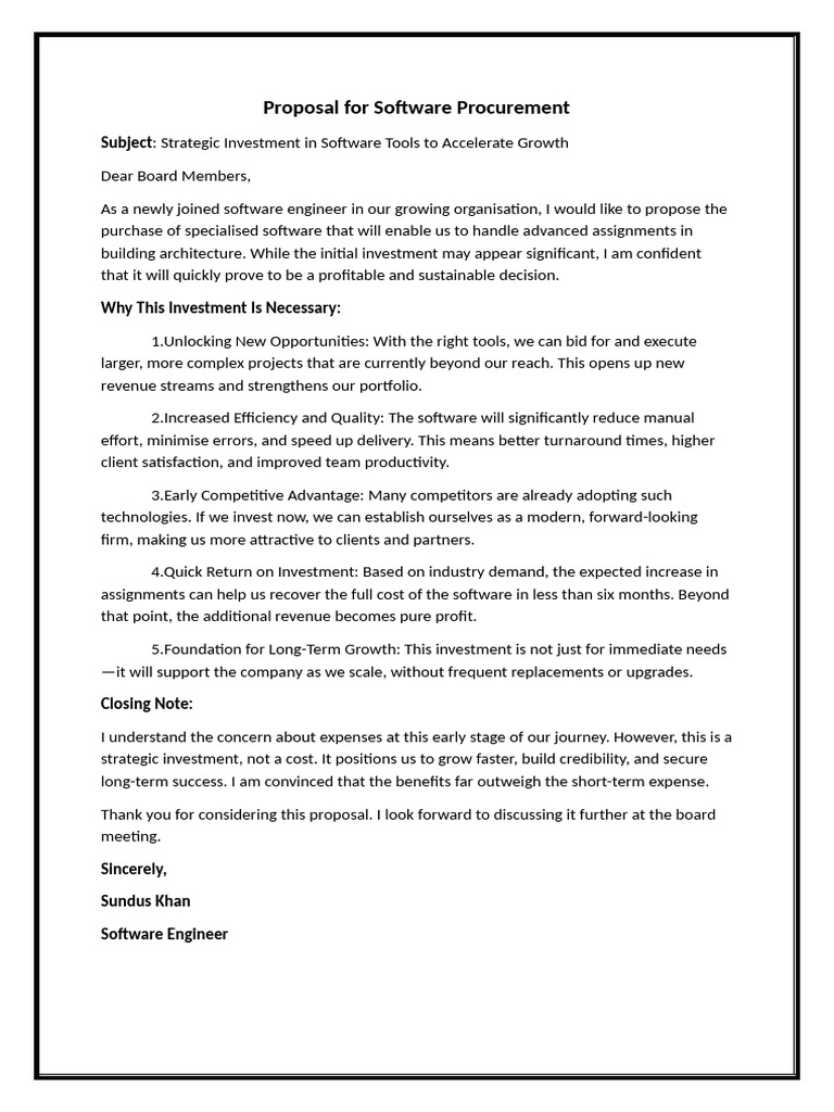 Software Procurement Proposal for Growth | PDF