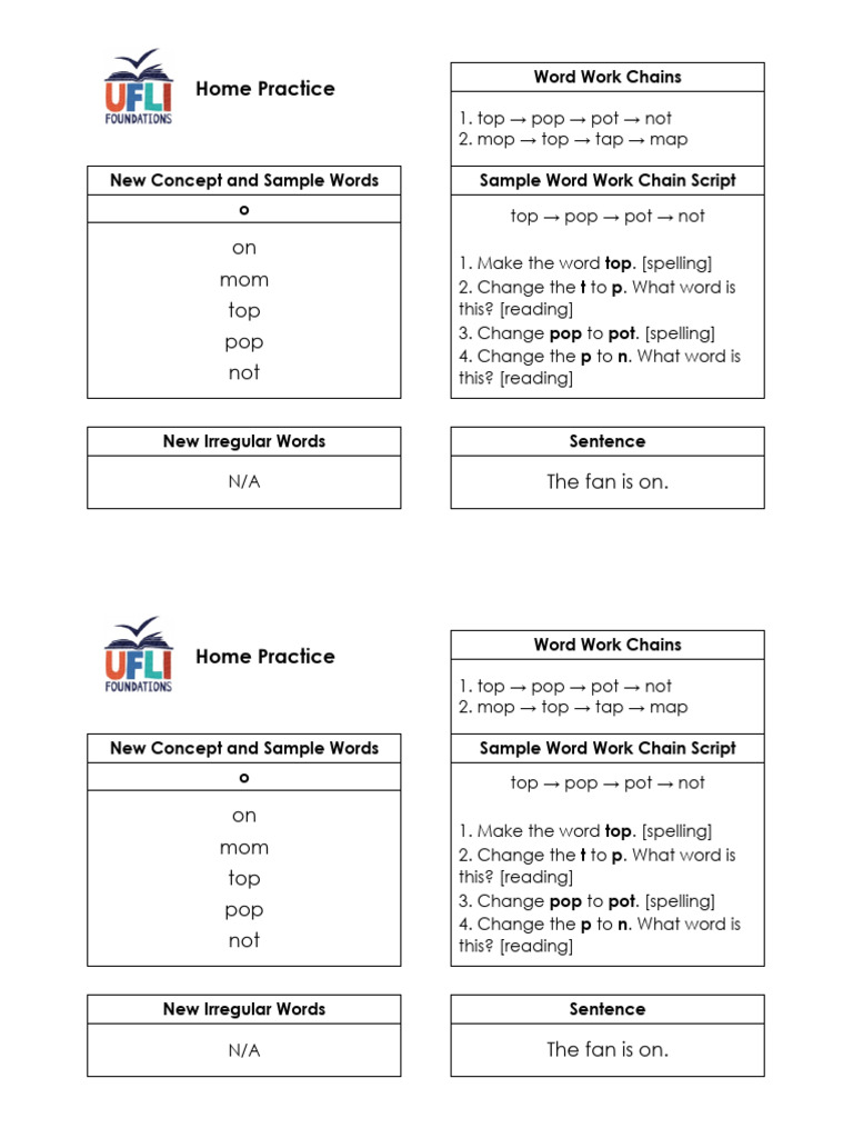 12 HomePractice UFLI-Foundations | PDF