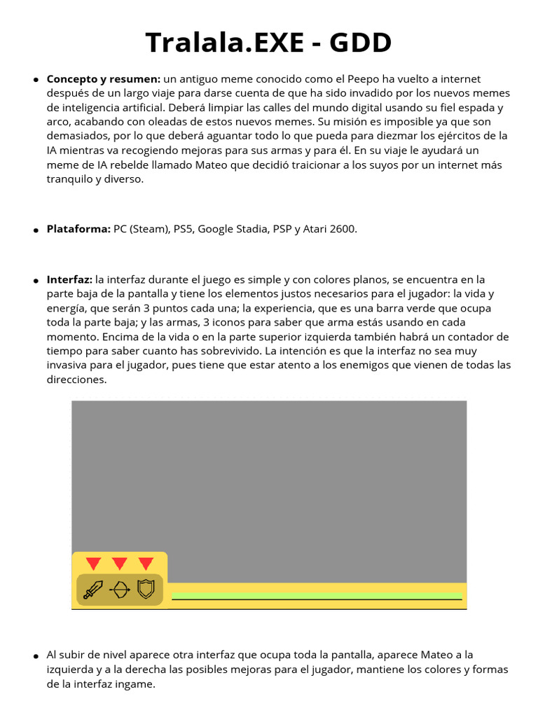 Tralala - Exe - GDD | PDF | Inteligencia artificial | Inteligencia (IA) y semántica