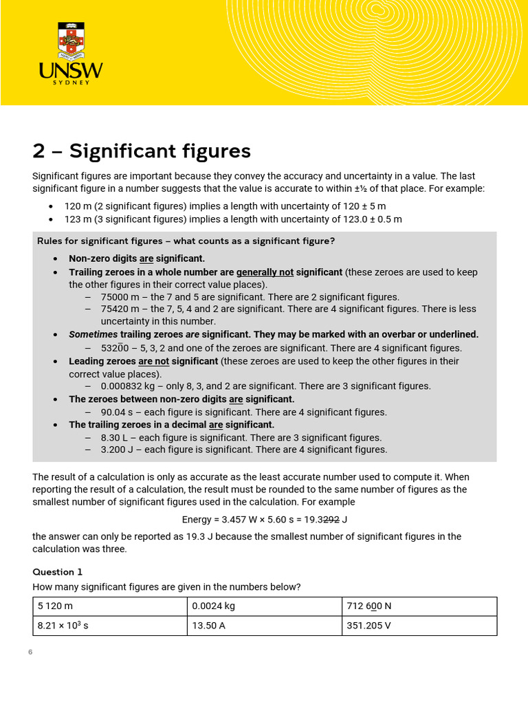 Review 2 - Significant Digits | PDF | Significant Figures | Numbers