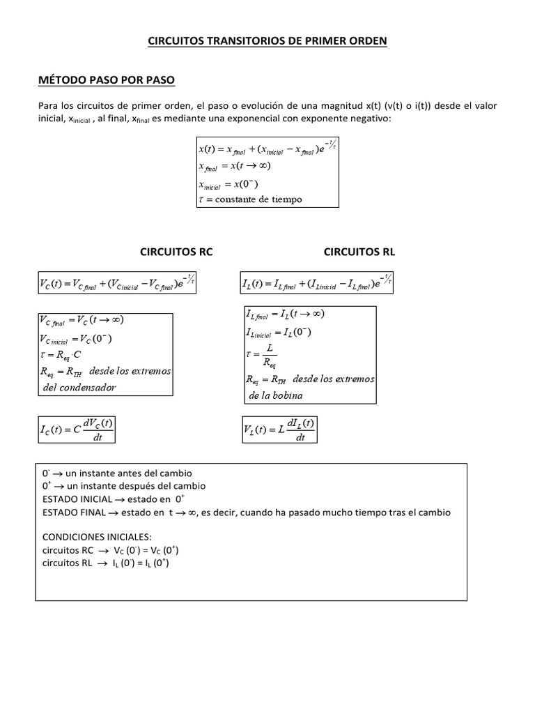 Formulario | PDF | Energia electrica | Ingeniería Electrónica