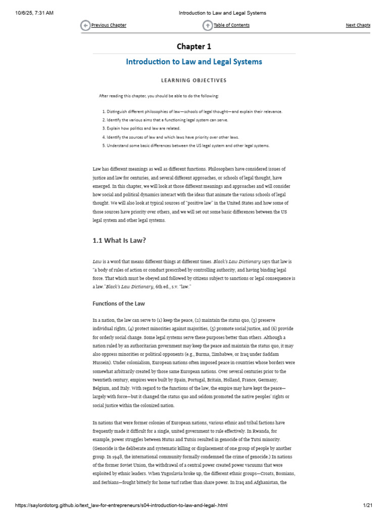 Overview of Law and Legal Systems | PDF | Natural Law | Jurisprudence