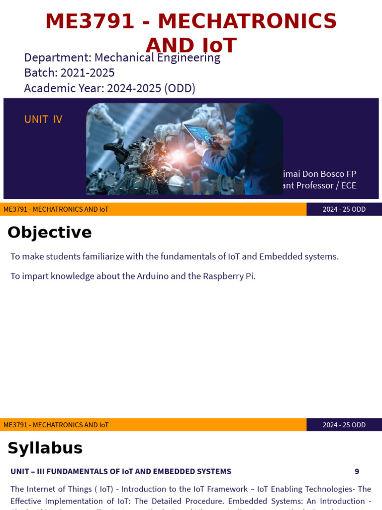 Me3791 - Mechatronics and Iot_u4.3_types of Arduino | PDF | Arduino ...