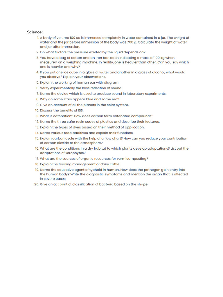 Science Imp Qns | PDF