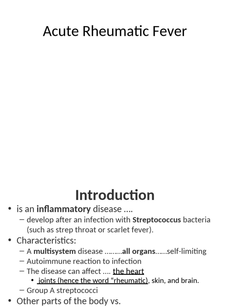 Acute Rheumatic Fever | PDF | Medicine | Human Diseases And Disorders