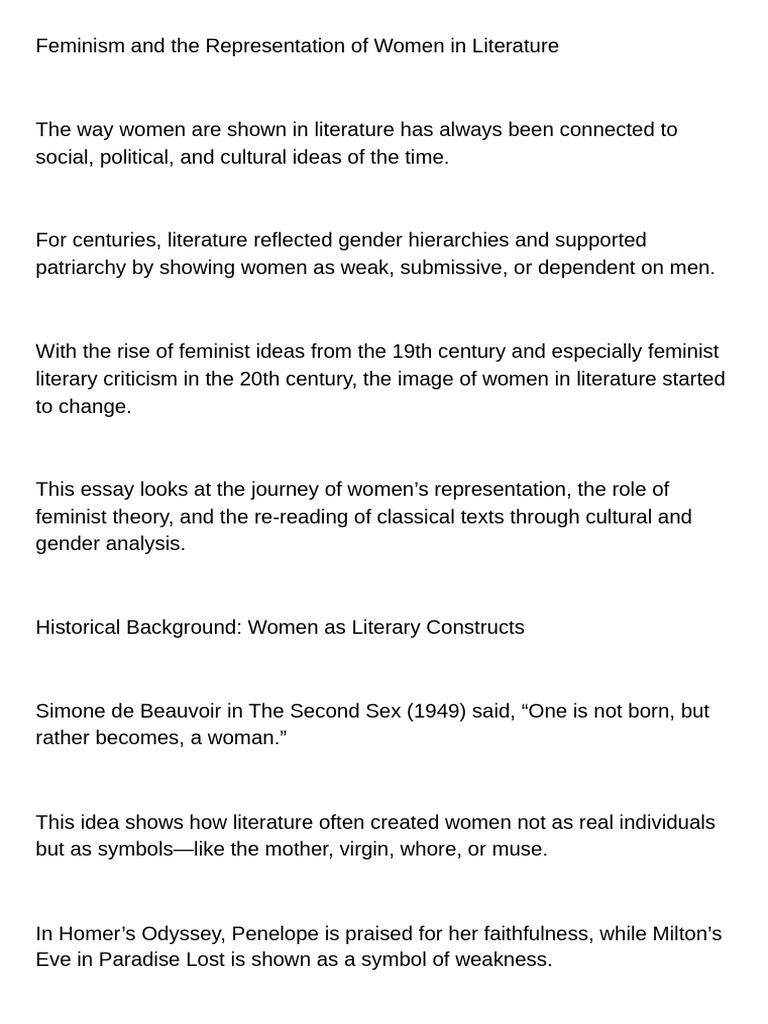 Feminism's Impact on Women's Literature | PDF | Feminism | Gender Studies