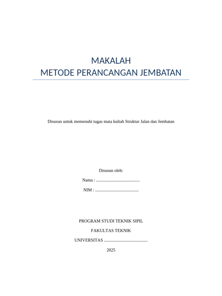 Metode Perancangan Jembatan Teknik Sipil | PDF
